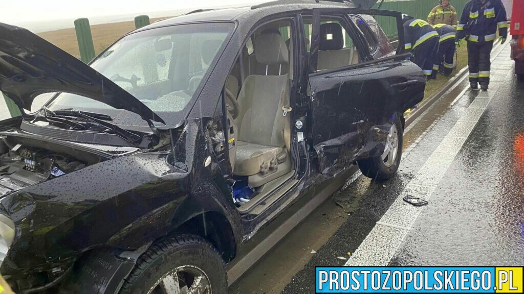 Wypadek na opolskim odcinku A4.Dwie osoby zostały