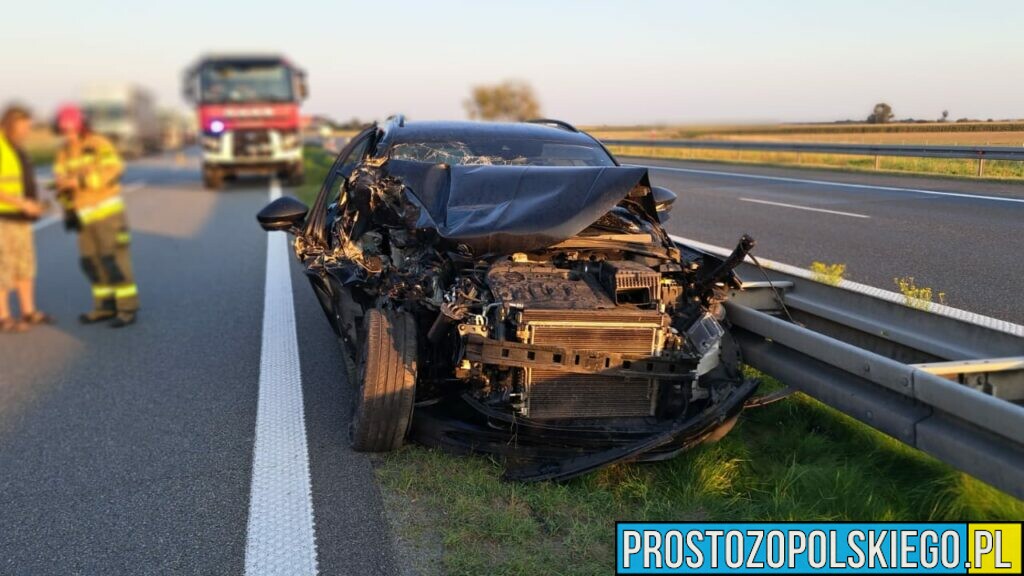 Wypadek na opolskim odcinku autostrady A4 na 203 km Wrocław.