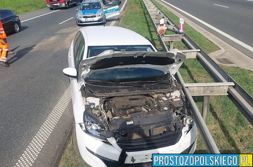 Wypadek na opolskim odcinku autostrady A4 na 256 km kierunek