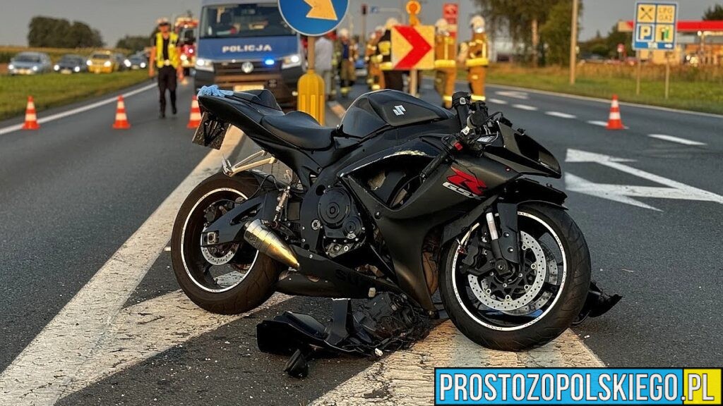 Zderzenie motocykla z samochodem osobowym we Wrzoskach
